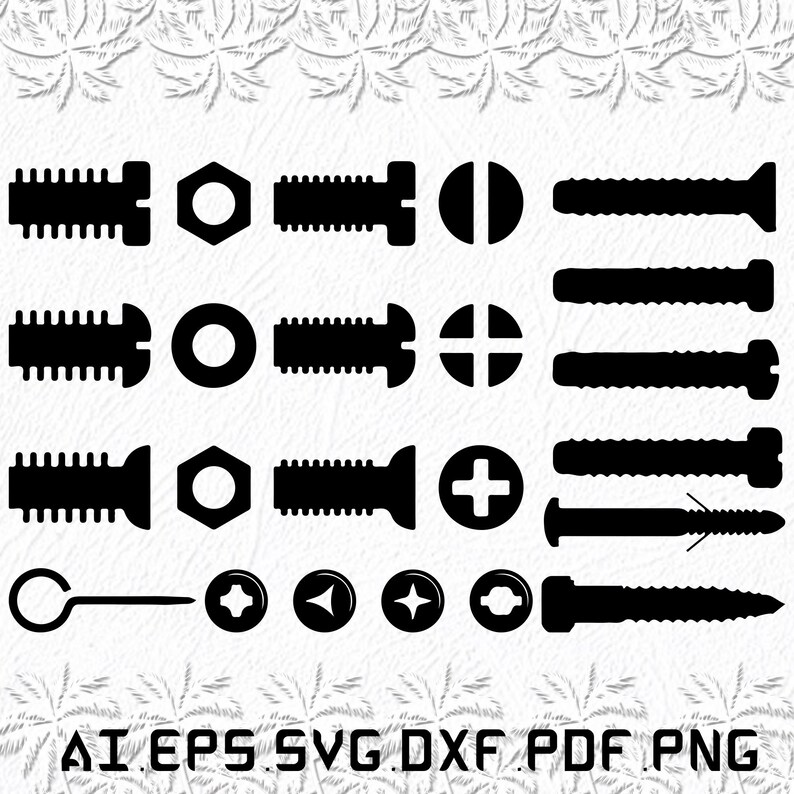 Bolt Screw Svg, Bolt Screws Svg, Bolls Svg, Bolt, Screw, SVG, Ai, Pdf ...