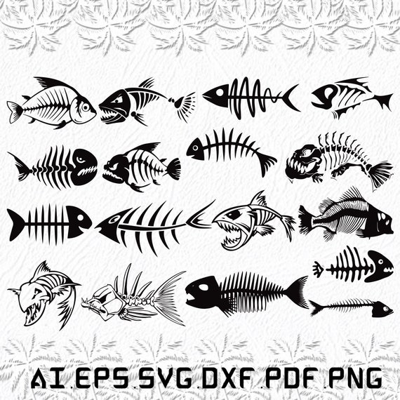 Fish Svg Dead Fish Svg Skeleton Svg Piranha Bone SVG Ai - Etsy Australia