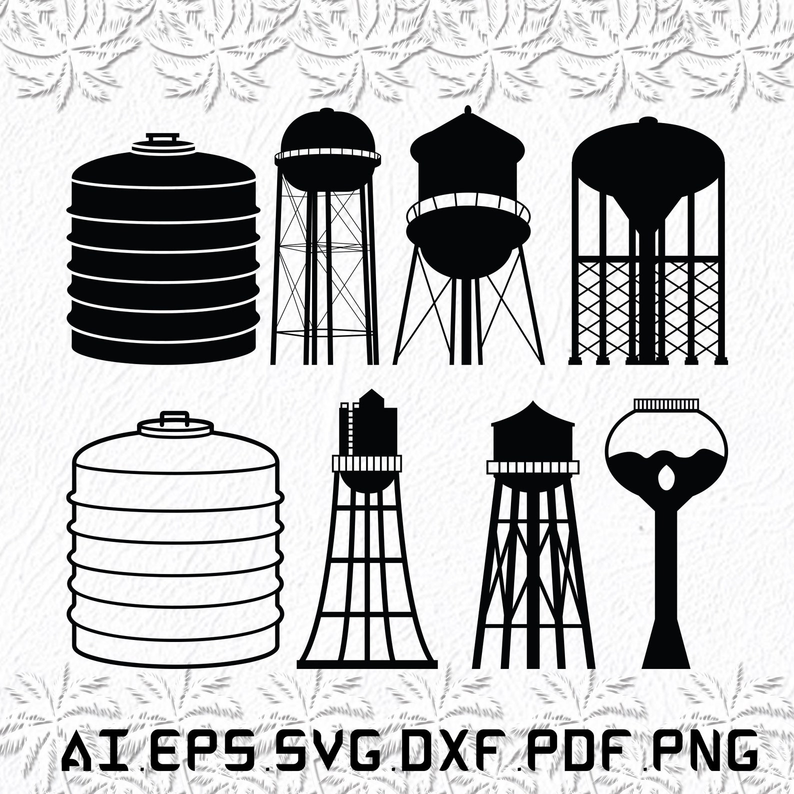 Water Tower Svg Water Svg Tower Svg Farm Town SVG Ai - Etsy
