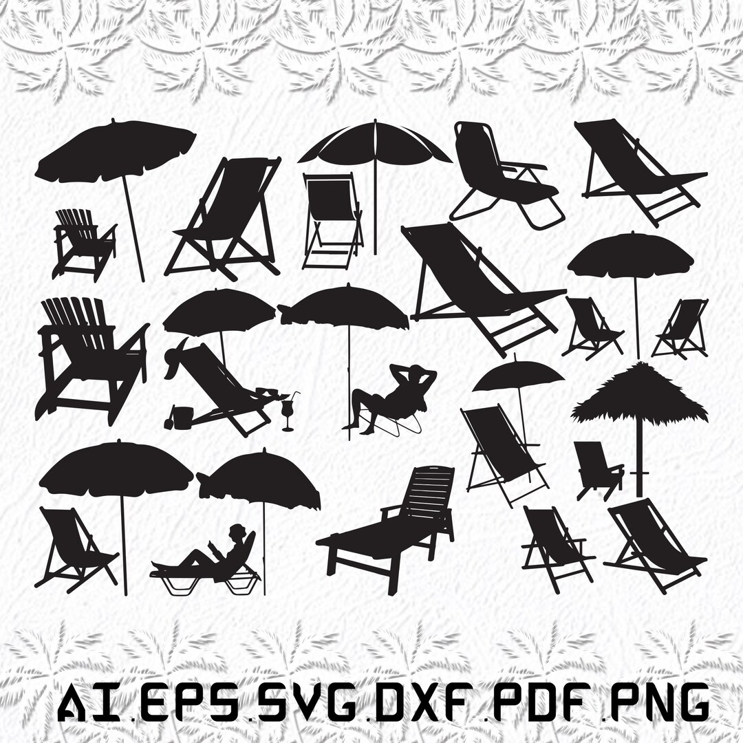 Beach Chair Svg, Beach Chairs Svg, Sea Svg, Beach, Chair , SVG, Ai, Pdf ...