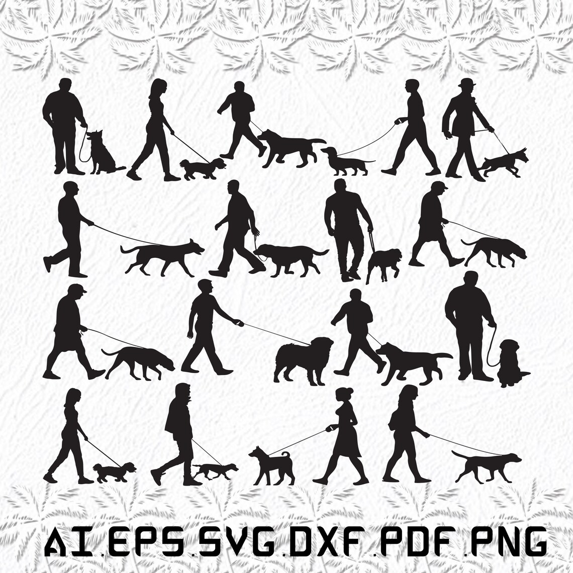 Dog Walker Svg Dog Svg Walker Svg Man Woman SVG Ai Pdf - Etsy