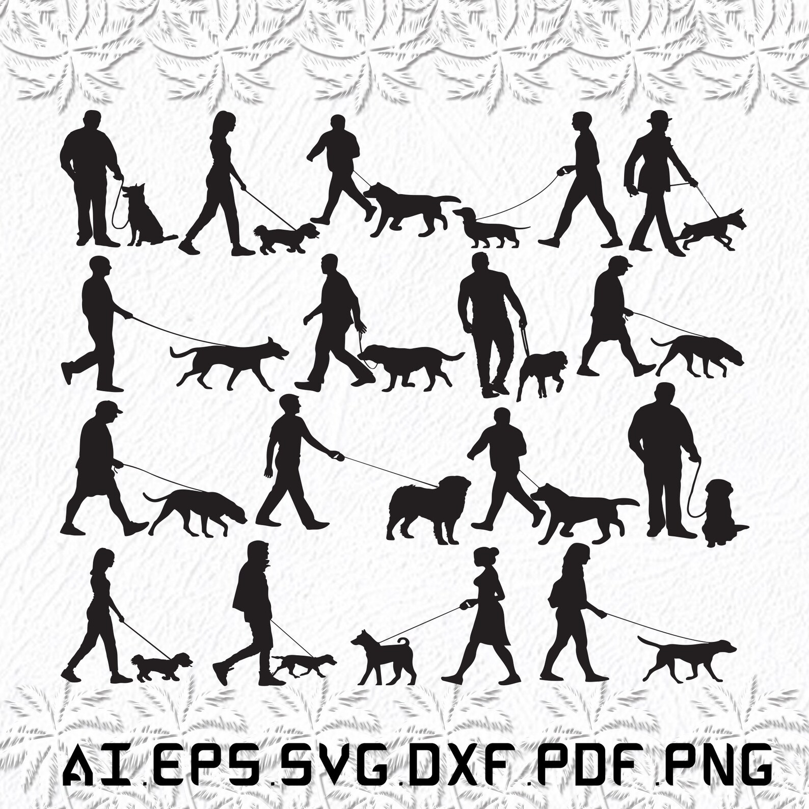 Dog Walker Svg Dog Svg Walker Svg Man Woman SVG Ai Pdf - Etsy