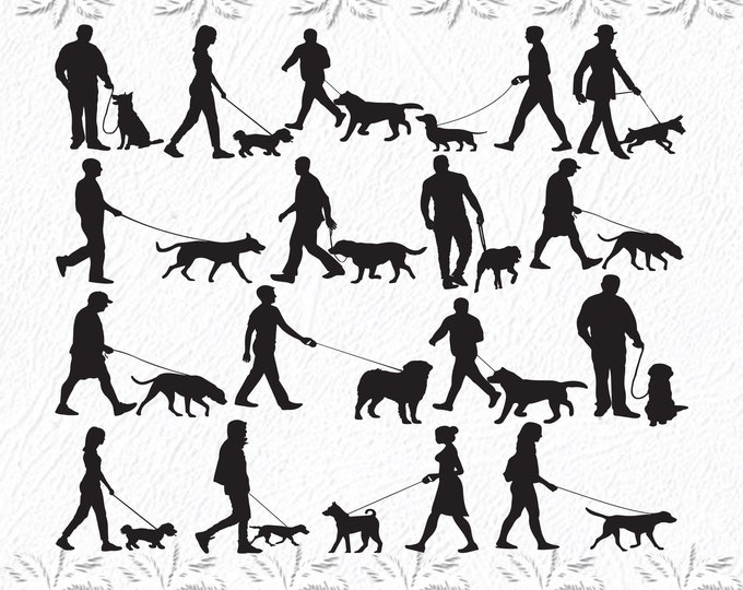 Dog Walker Svg Dog Svg Walker Svg Man Woman SVG Ai Pdf - Etsy