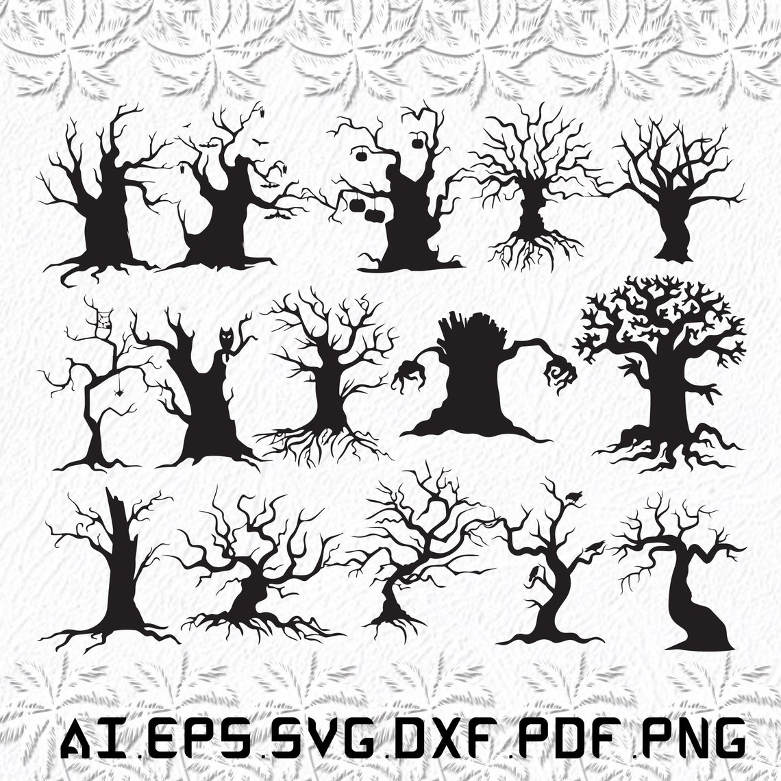Haunted Tree Svg, Haunted Trees Svg, Haunted Svg, Tree, Trees, SVG, Ai ...