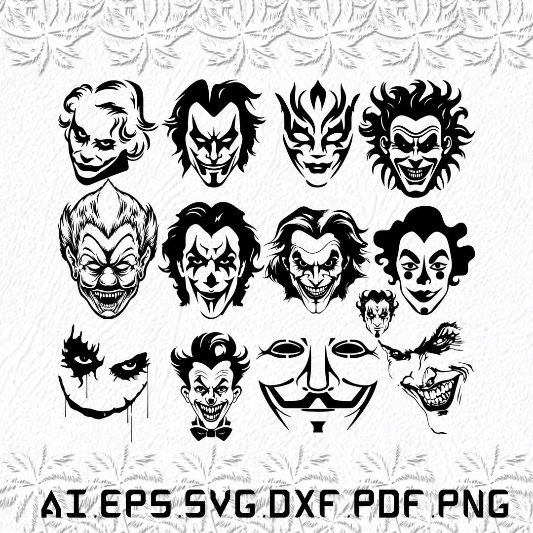 Joker Face Svg, Joker Faces Svg, Joker Face Svg, Joker, Face, SVG, Ai ...