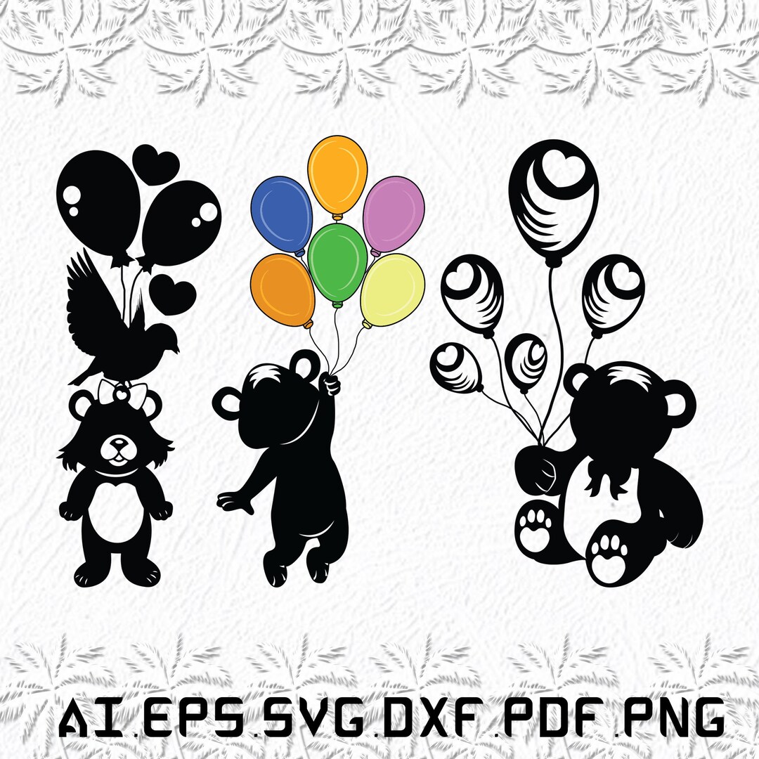 Balloon Svg, Bird Balloon Svg, Air Balloon Svg, Party, String, SVG, Ai ...
