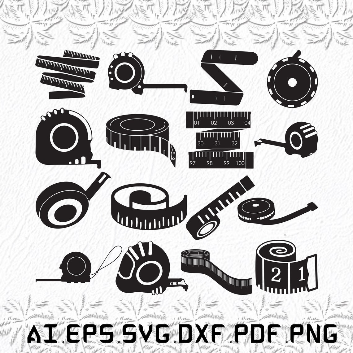 Tape Measure Svg, Tape Measures Svg, Tapes Svg, Tape, Measure, SVG, Ai ...