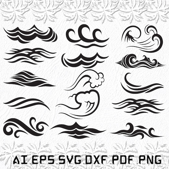 Waves Svg Wave Svg Sea Svg Ocean Water SVG Ai Pdf Eps - Etsy