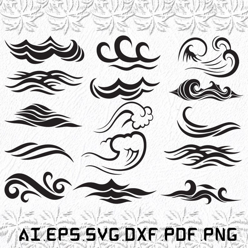 Waves Svg, Wave Svg, Sea Svg, Ocean, Water, SVG, Ai, Pdf, Eps, Svg, Dxf ...