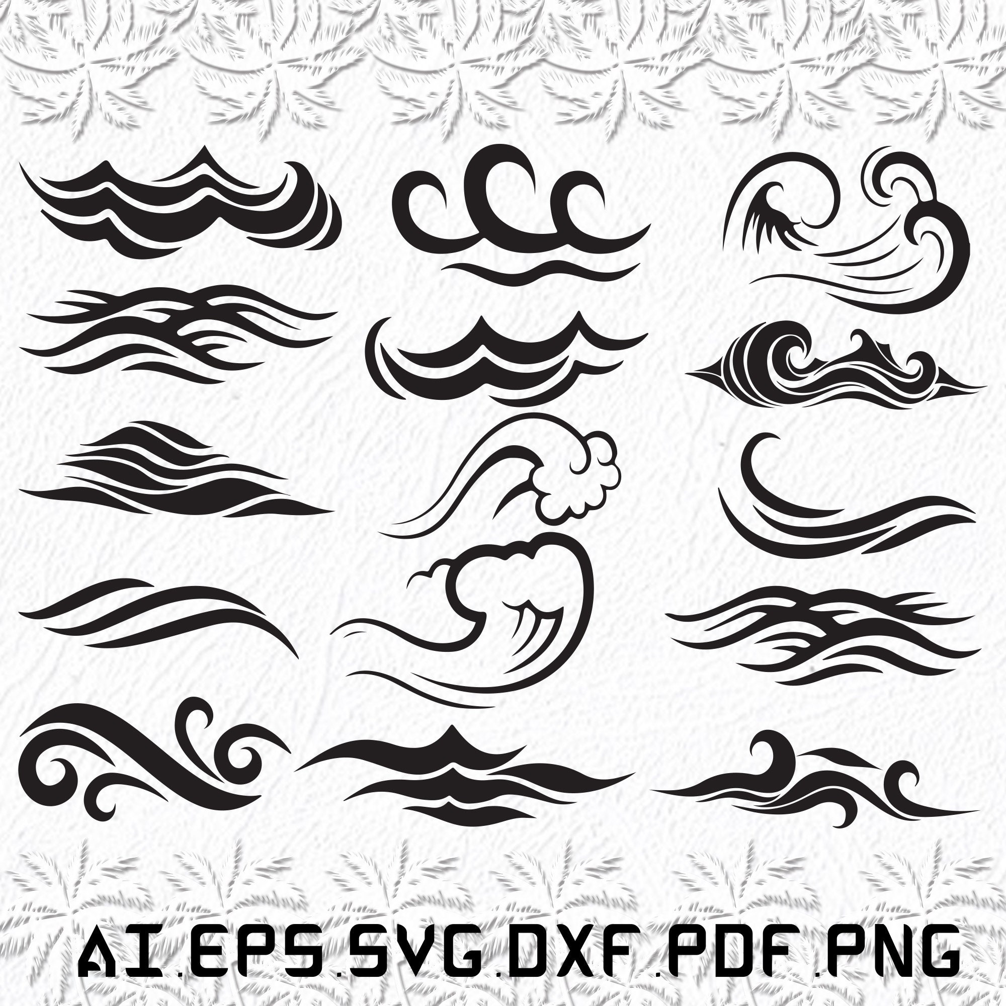Olas svg, Ola svg, mar svg, océano, agua, SVG, ai, pdf, eps, svg, dxf ...
