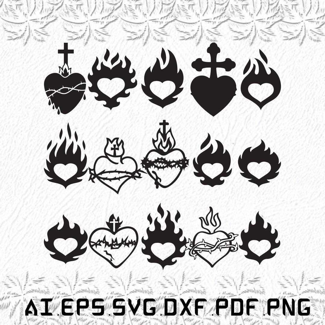 Sacred Heart Svg, Sacred Hearts Svg, Sacred Svg, Hearts, Heart, SVG, Ai ...