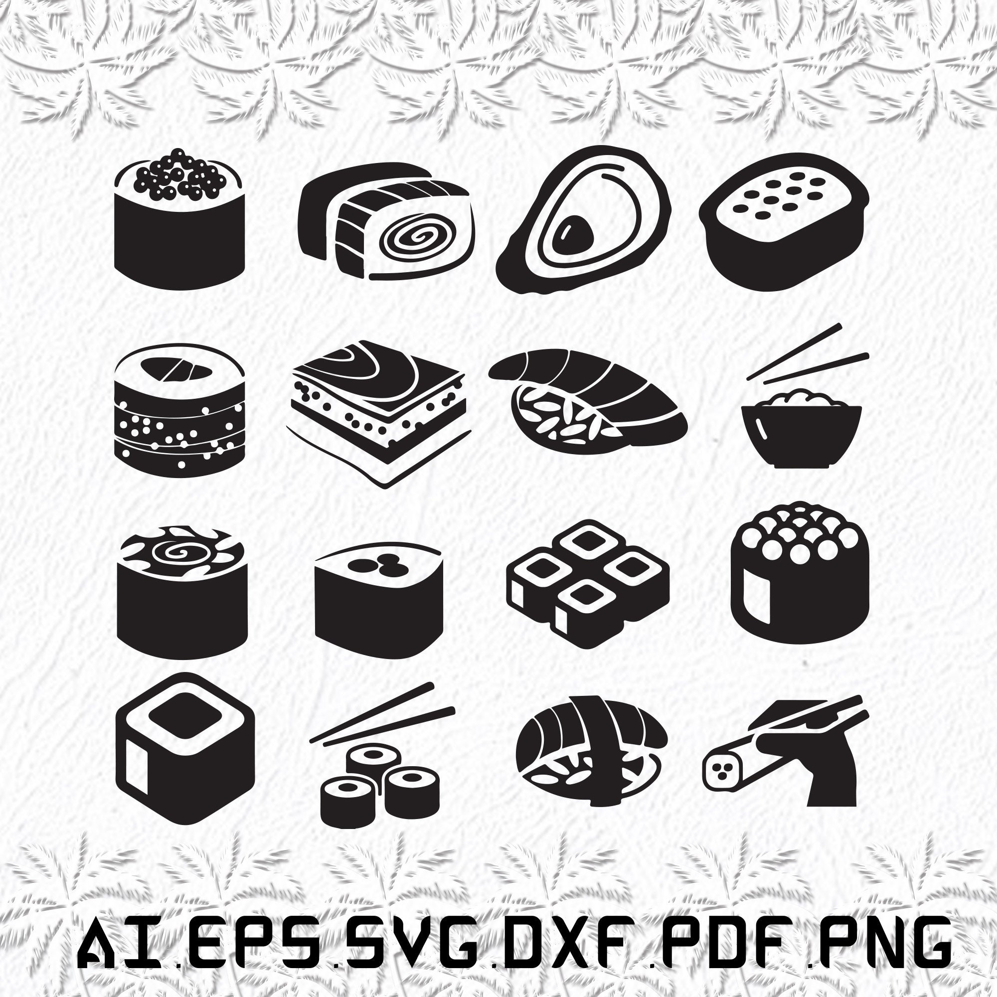 Sushi Svg, Sushi's Svg, Food Svg, Japan, Raman, SVG, Ai, Pdf, Eps, Svg ...