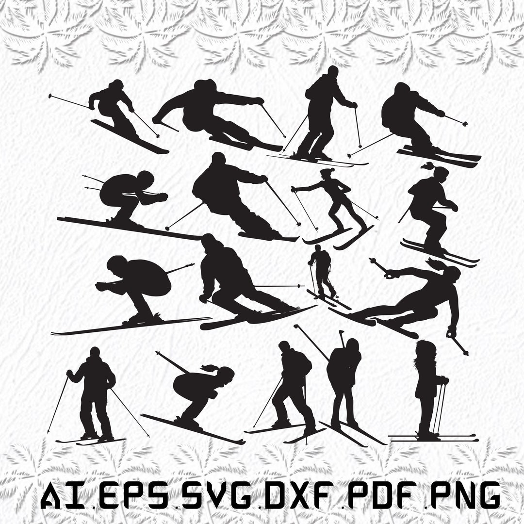 Ski svg, svg skis, ski svg, neige, hiver, SVG, ai, pdf, eps, svg, dxf ...