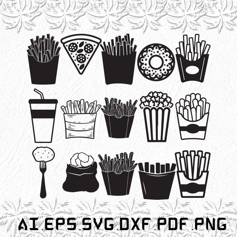 French Fries Svg, French Fried Svg, French Svg, Fries, Food, SVG, Ai ...