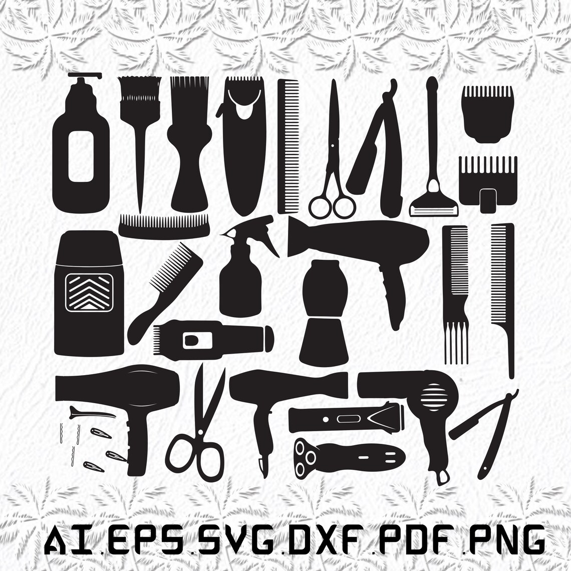 Barber Tool Svg Barber Svg Tools Svg Hair Salon SVG Ai - Etsy