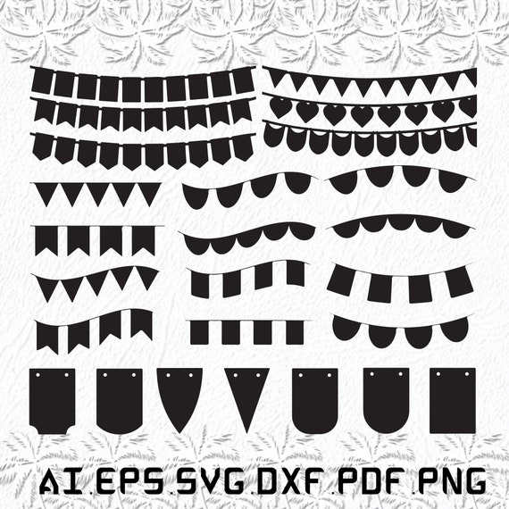Bunting Banner Svg Bunting Svg Banner Svg Black Happy - Etsy