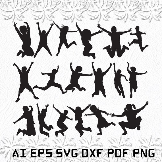 Kids Jump Svg Kids Svg Jump Svg Baby Child SVG Ai Pdf | Etsy