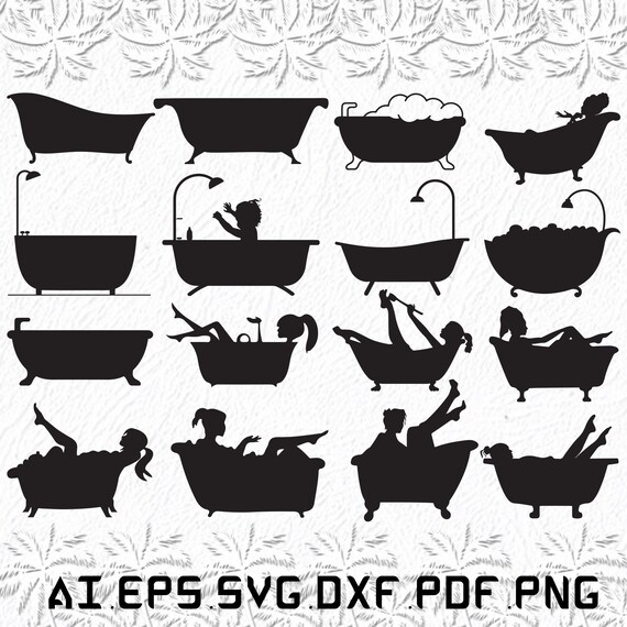 Bath Tub Svg Bath Svg Tub Svg Water Shower SVG Ai Pdf - Etsy