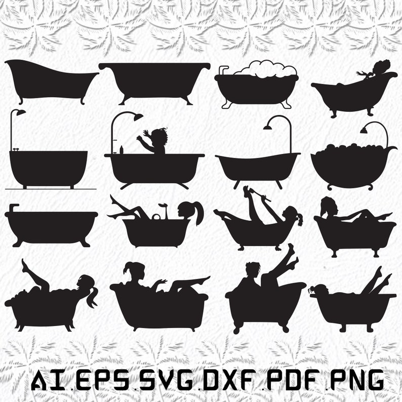 Bath Tub Svg Bath Svg Tub Svg Water Shower SVG Ai Pdf - Etsy