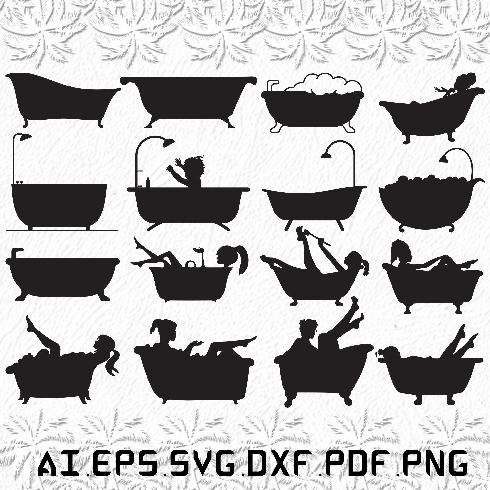 Bath Tub Svg Bath Svg Tub Svg Water Shower SVG Ai Pdf - Etsy UK