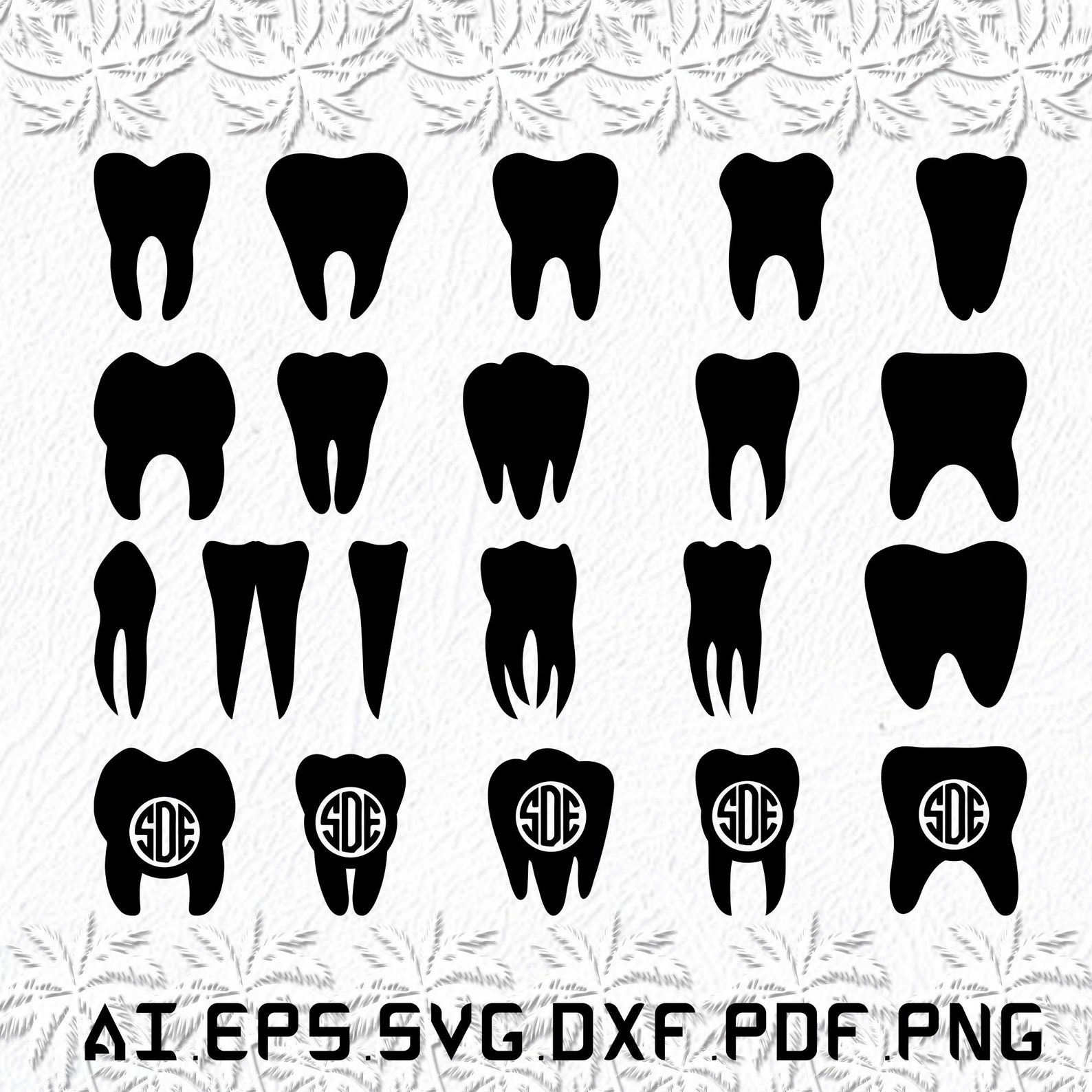 Tooth Svg Teeth Svg Tooth Monogram Svg Monogram Dentist - Etsy