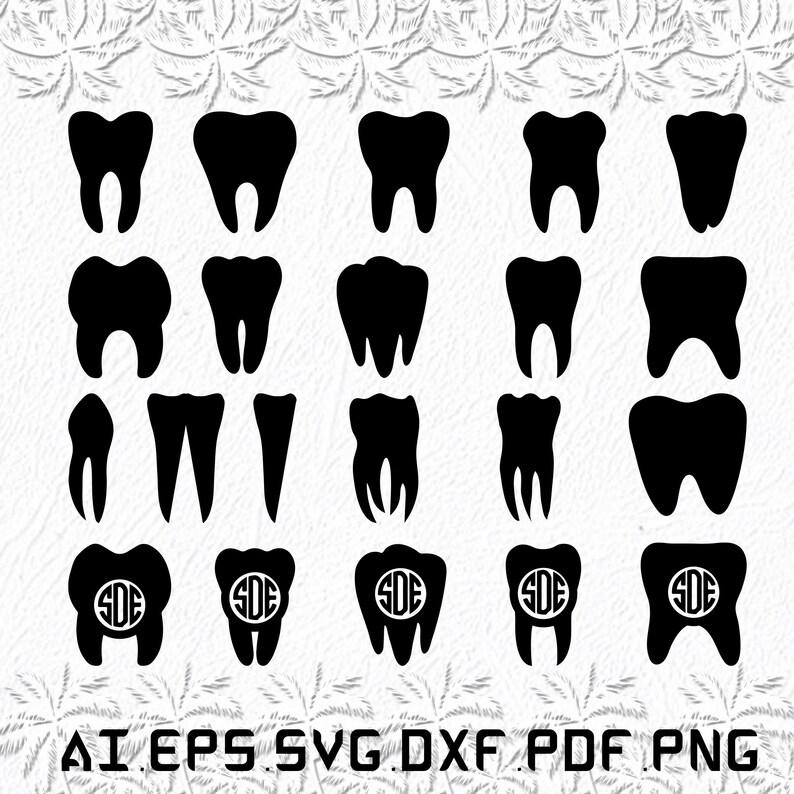 Tooth Svg Teeth Svg Tooth Monogram Svg Monogram Dentist - Etsy Canada