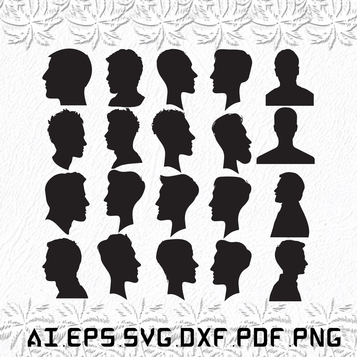 Man Heads Svg, Man Head Svg, Man Svg, Head, Heads, SVG, Ai, Pdf, Eps ...