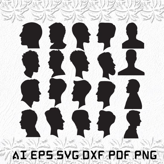Man Heads Svg Man Head Svg Man Svg Head Heads SVG Ai - Etsy