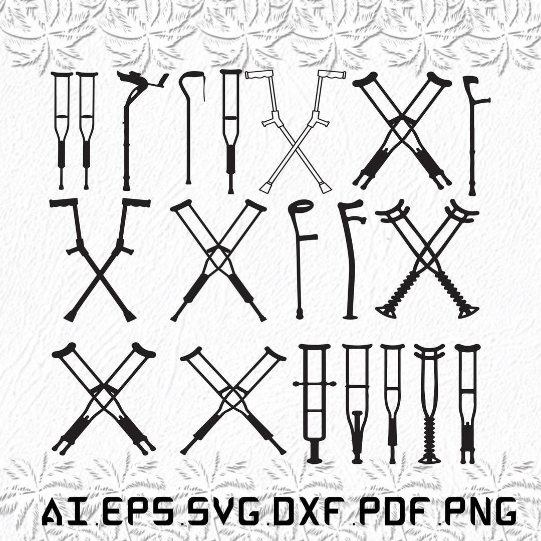 Crutches Svg, Crutchess Svg, Leg Svg, Broken , Broken Leg, SVG, Ai, Pdf ...