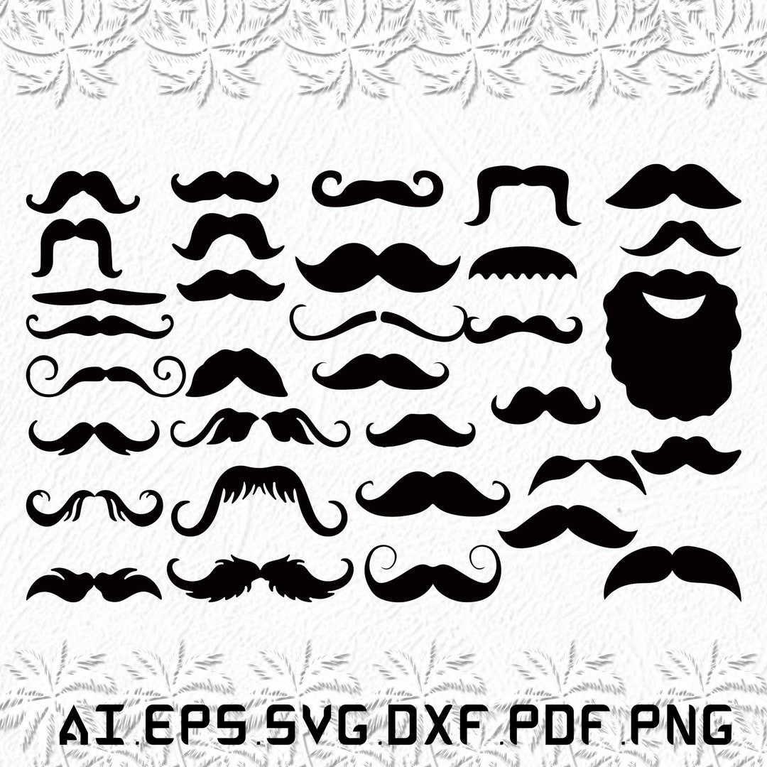 Mustache Svg, Facial Hair Svg, Hair Style Svg, Hair Lover, Hair, SVG ...