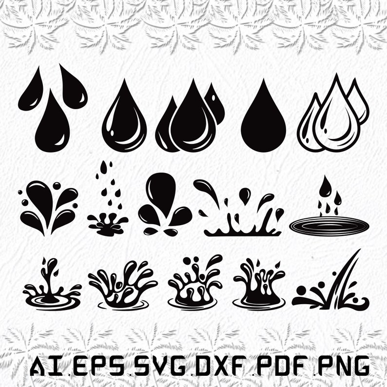 Water Svg, Water Drops Svg, Rain Drops Svg, Raining, Rain, SVG, Ai, Pdf ...