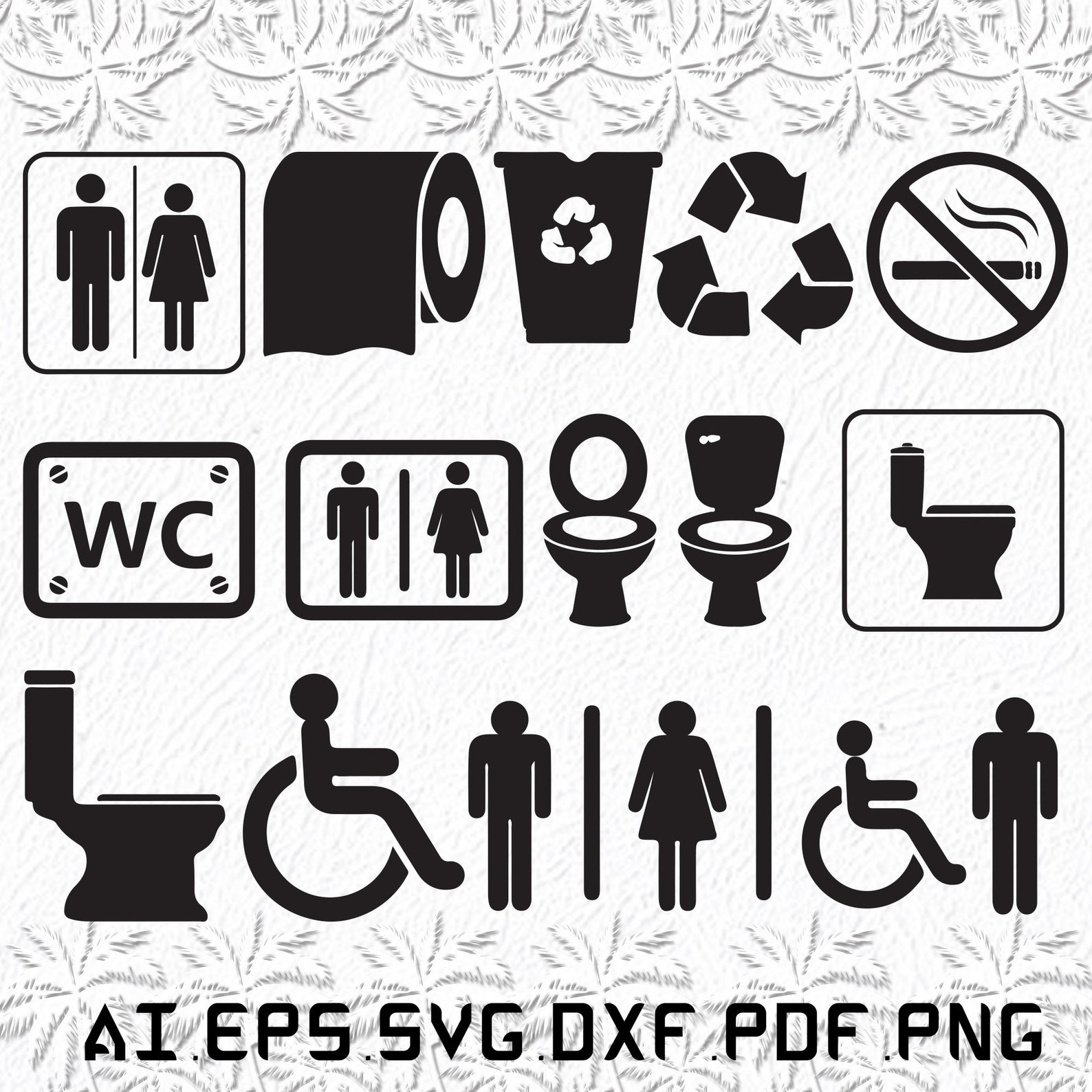 Toilet Sign Svg, Toilet Signs Svg, Toilet Svg, Signs, Sign, SVG, Ai ...