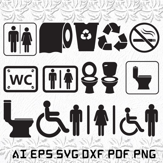 Toilet Sign Svg Toilet Signs Svg Toilet Svg Signs Sign - Etsy