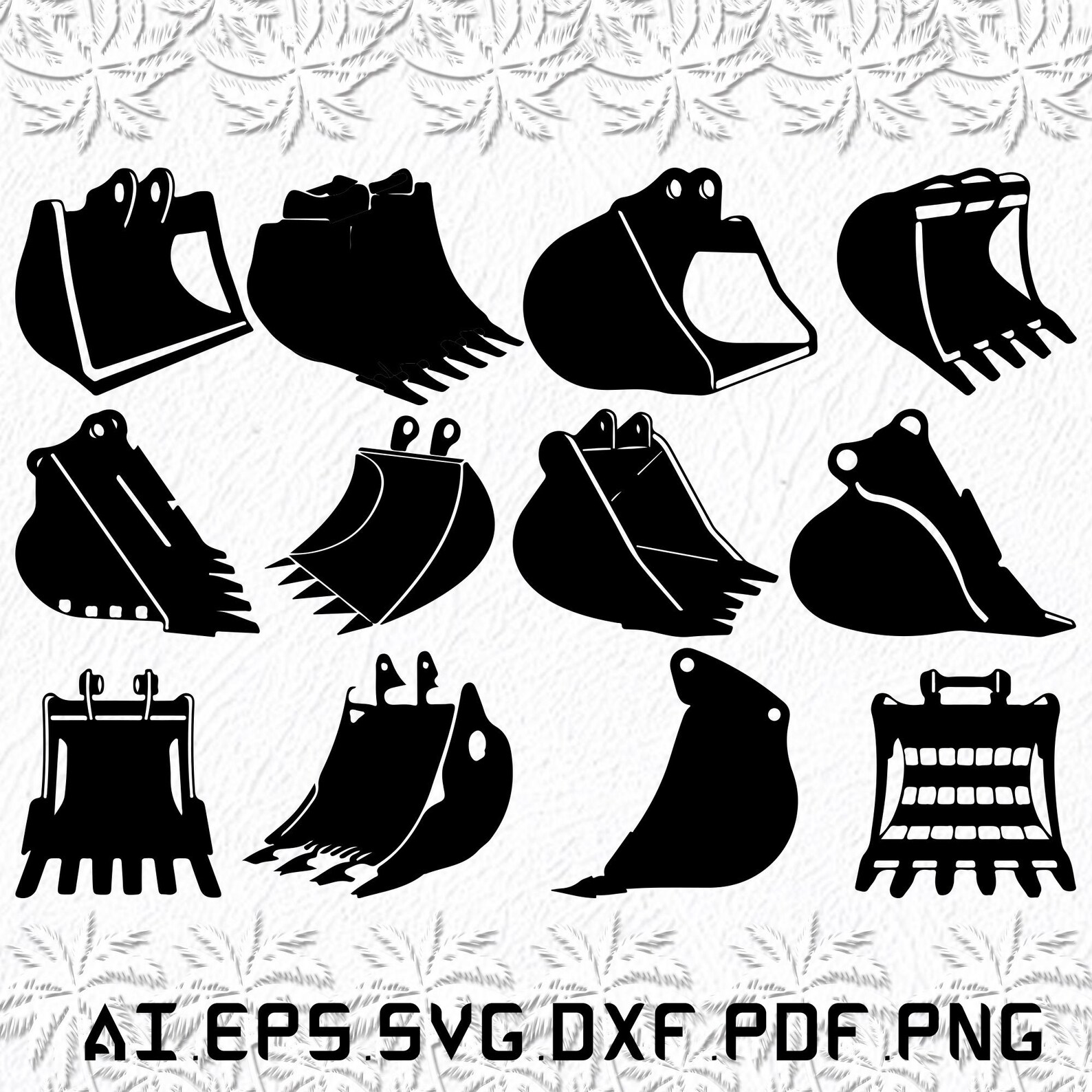 Excavator Bucket Svg, Excavator Buckets Svg, Bucket Svg, Excavator ...