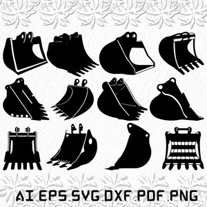 Excavator Bucket Svg, Excavator Buckets Svg, Bucket Svg, Excavator ...