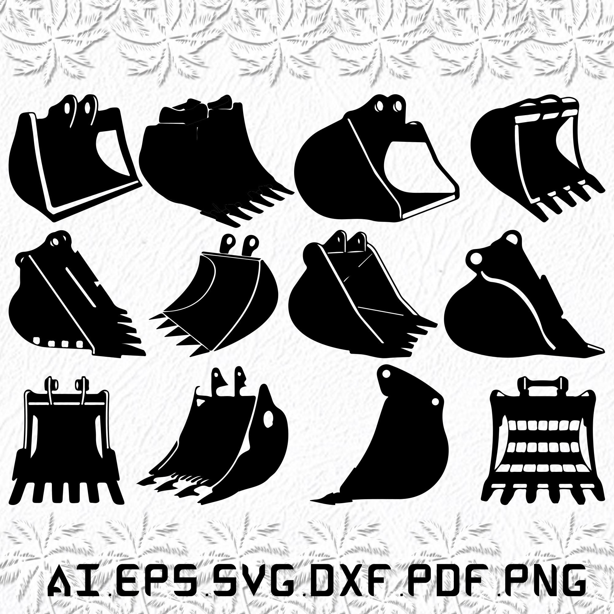 Excavator Bucket Svg, Excavator Buckets Svg, Bucket Svg, Excavator ...