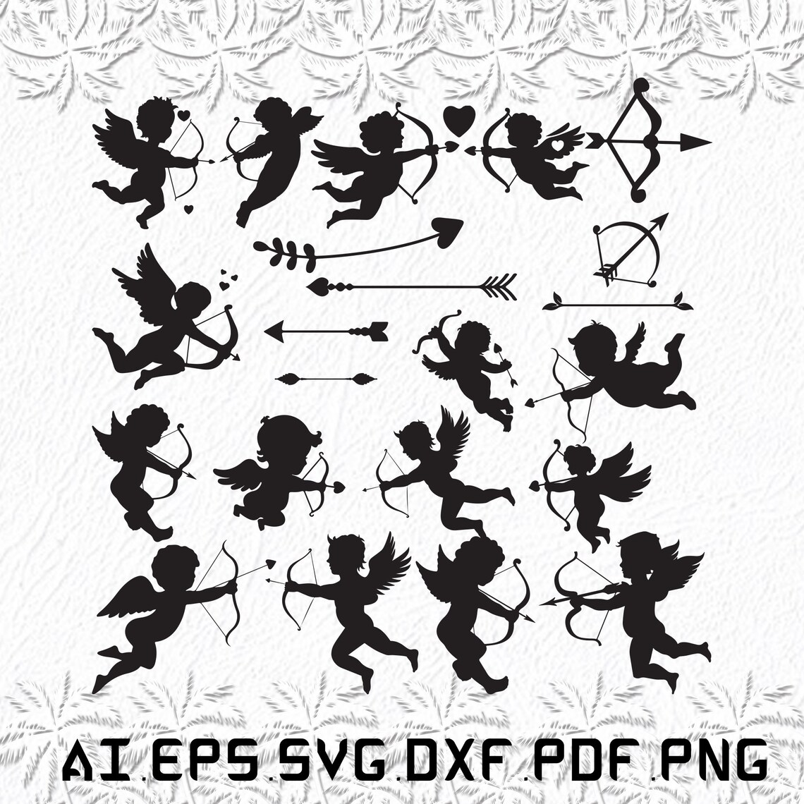 Cupid Svg Love Svg Angel Svg Cute Valentine SVG Ai Pdf | Etsy