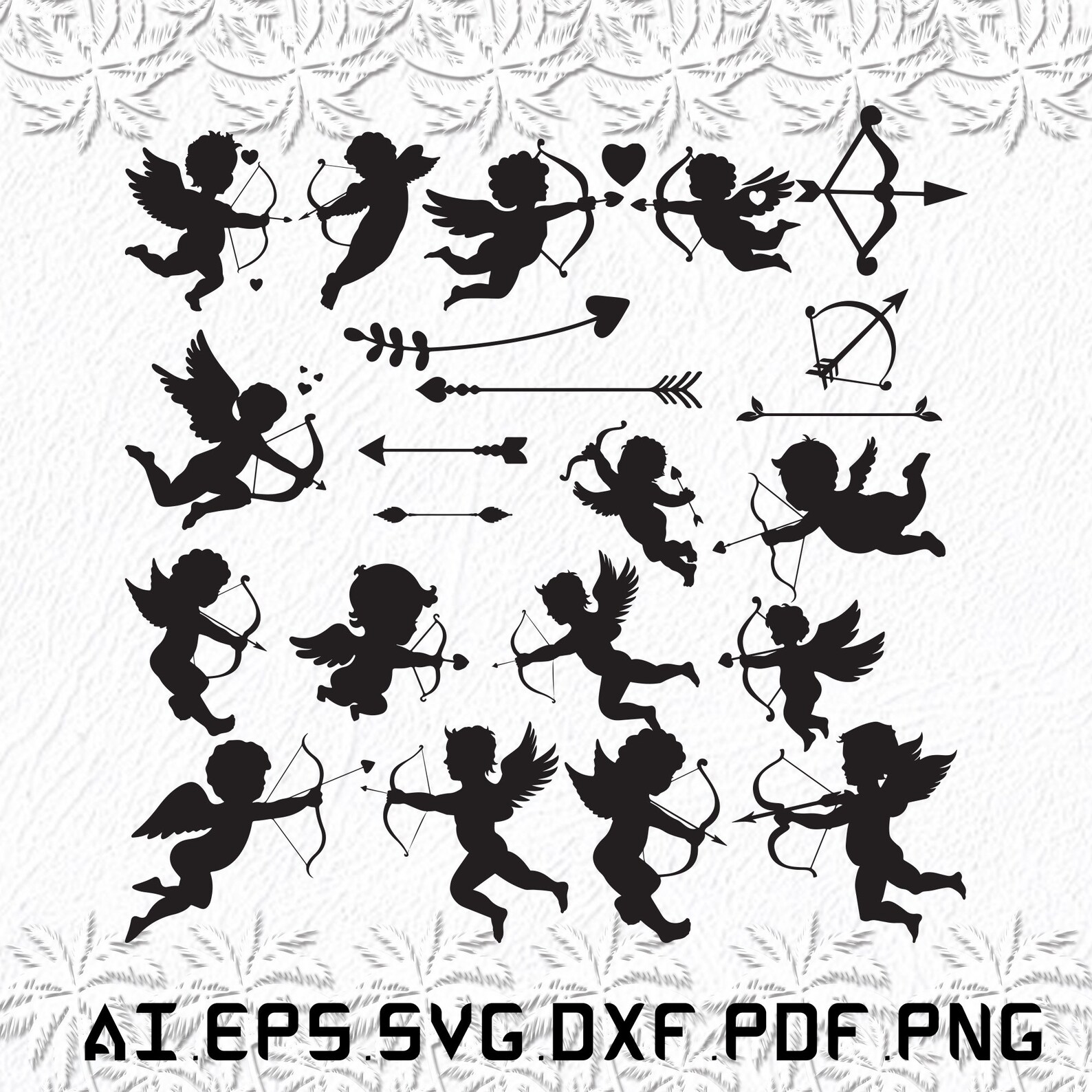 Cupid Svg Love Svg Angel Svg Cute Valentine SVG Ai Pdf | Etsy