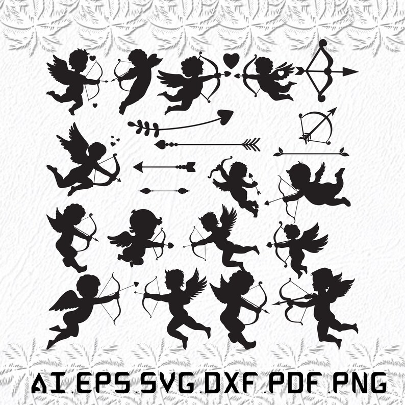 Cupid Svg Love Svg Angel Svg Cute Valentine SVG Ai Pdf | Etsy