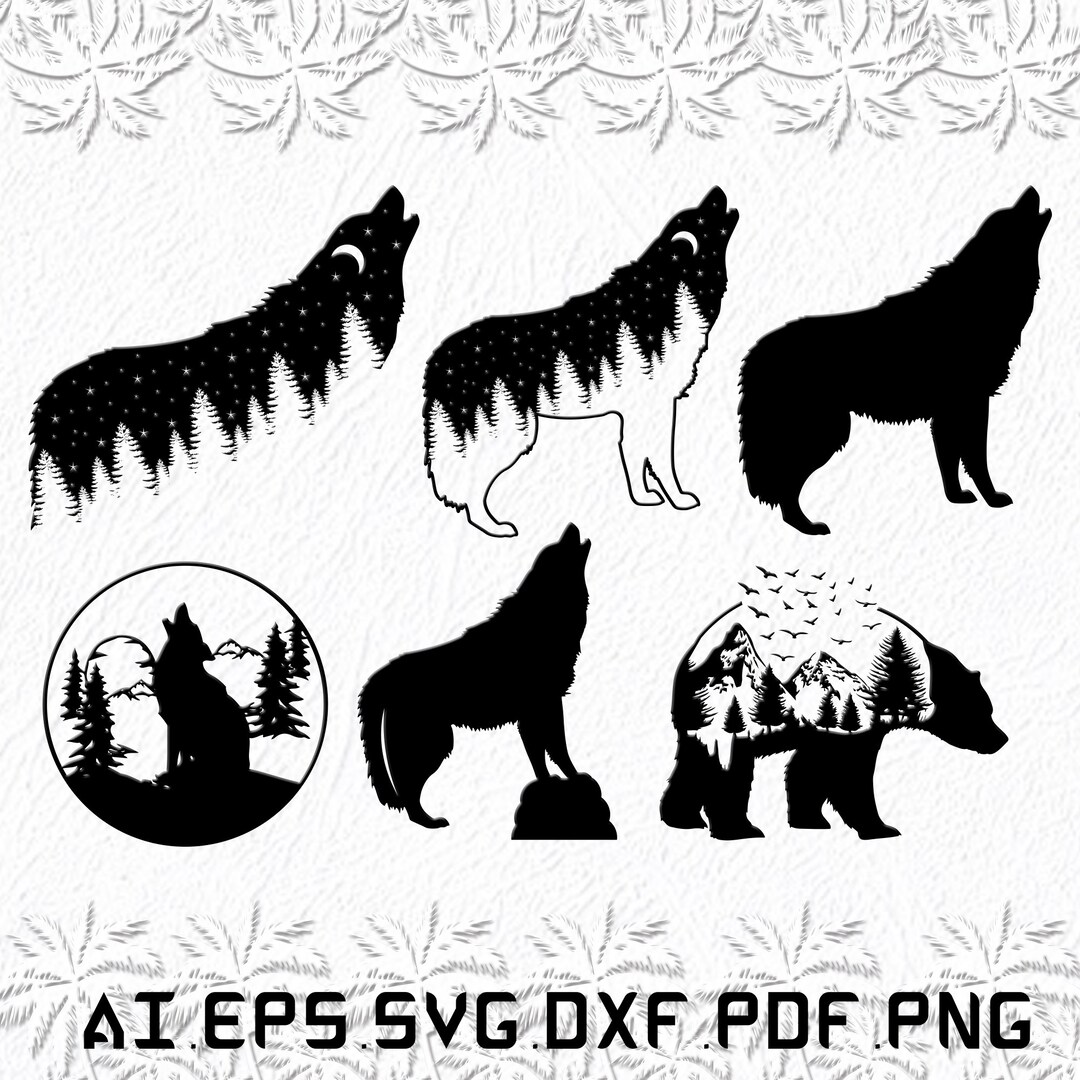 Wolf Mountain SVG, Wolf Svg, Mountain SVG, Hunting SVG, Ai, Pdf, Eps ...