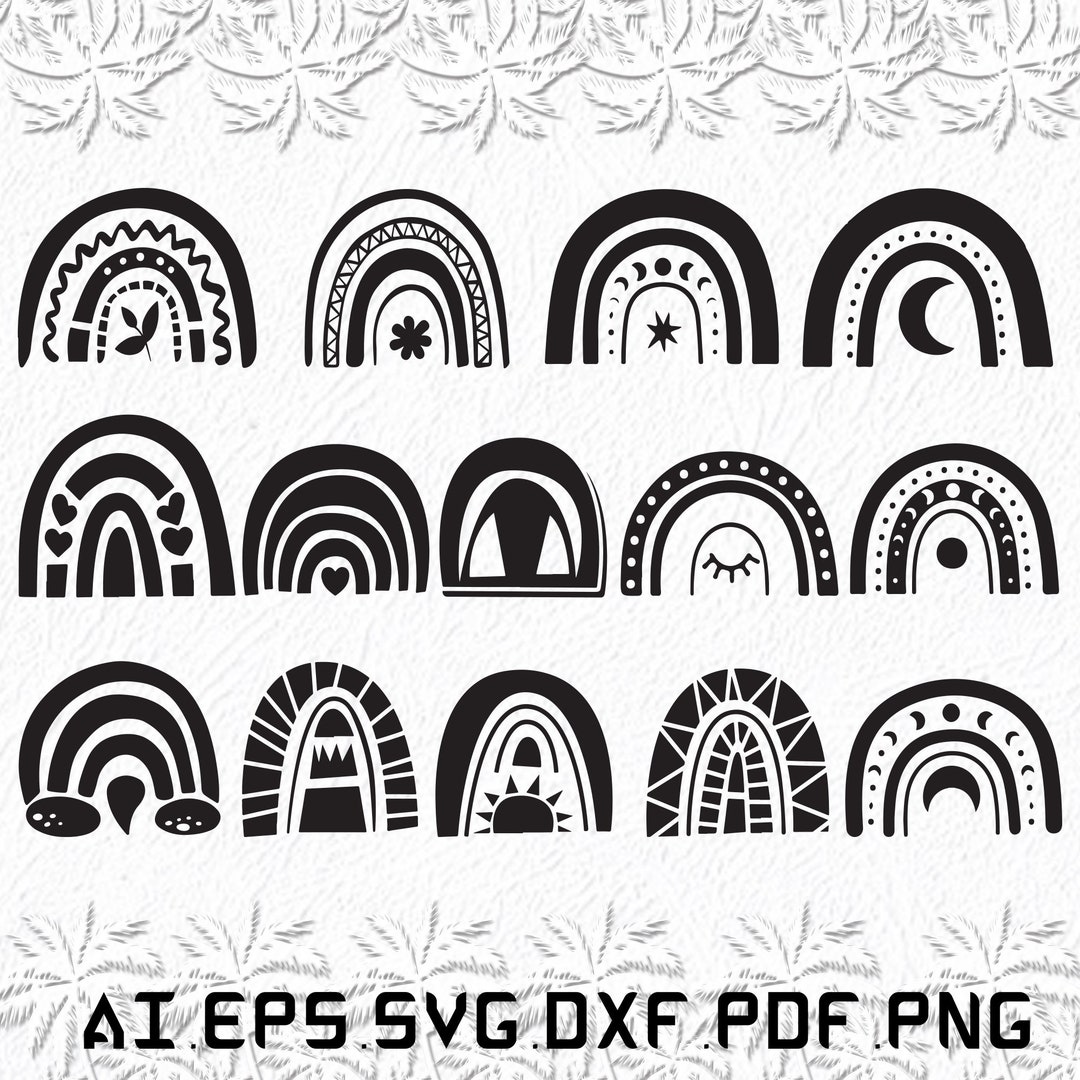 Rainbow Doodle Svg, Rainbow Doodles Svg, Rainbow Svg, Doodle, Rain, SVG ...