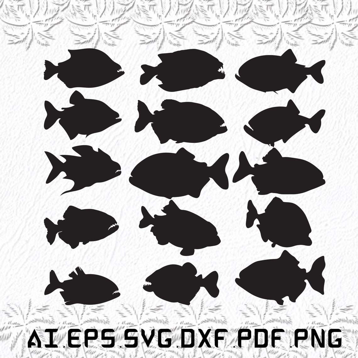 Piranha Svg Piranhas Svg Fishs Svg Animal Fish SVG Ai - Etsy