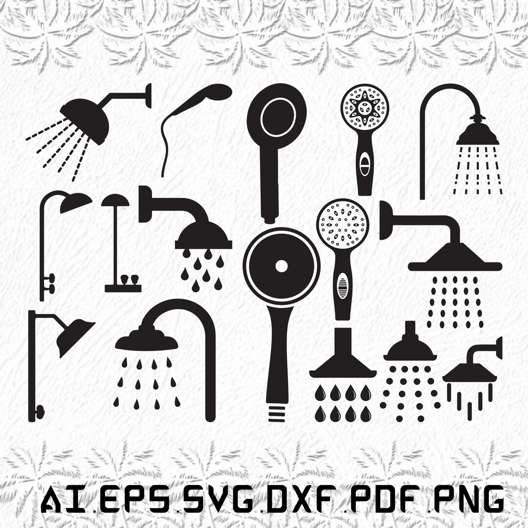 Shower Head Svg, Shower Heads Svg, Shower Svg, Heads, Head, SVG, Ai ...