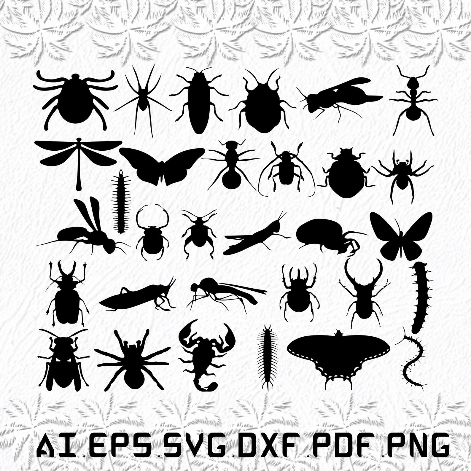 Insect Svg, Insects Svg, Bee Svg, Nature, Black, SVG, Ai, Pdf, Eps, Svg ...