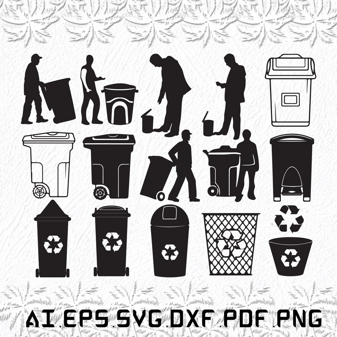 Man and Trash Bin Svg, Man Trash Bin Svg, Man, Trash, Bin, SVG, Ai, Pdf ...