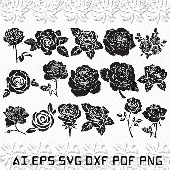 Roses Svg Rose Svg Floral Svg Flower Flowers SVG Ai - Etsy