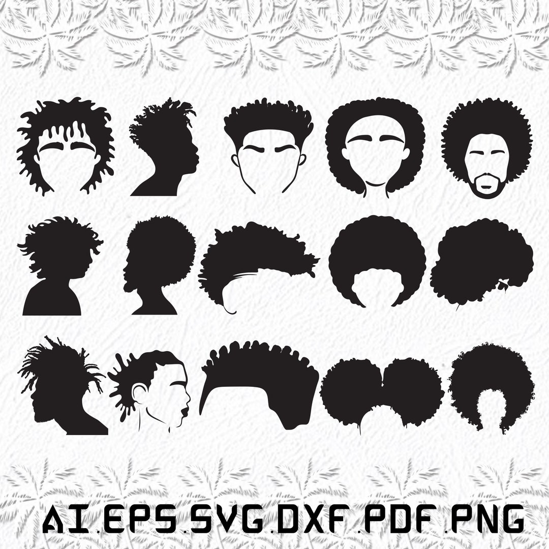 Afro Man Hair Svg, Afro Svg, Man Svg, Hair, Head , SVG, Ai, Pdf, Eps ...
