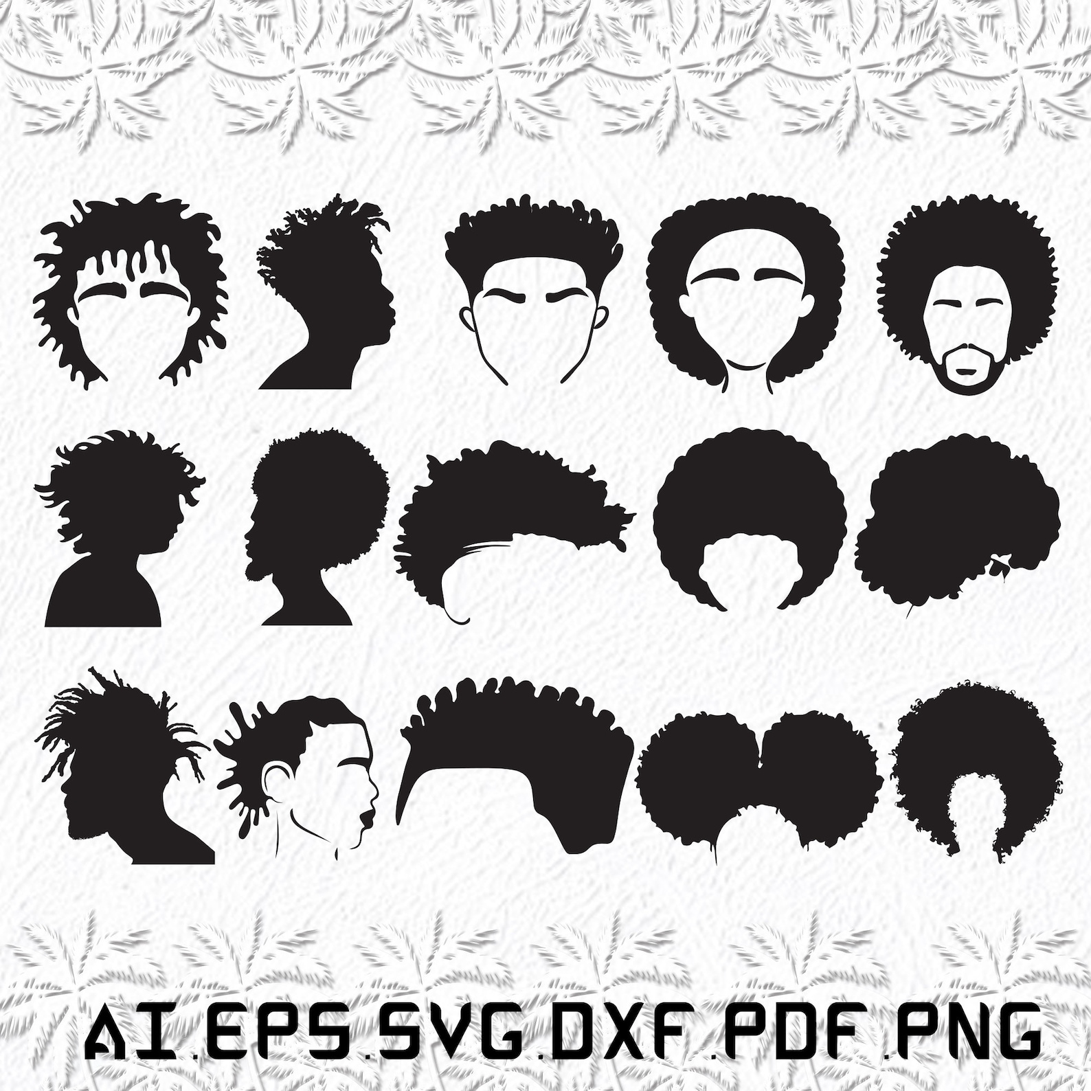 Afro Man Hair Svg Afro Svg Man Svg Hair Head SVG Ai - Etsy Sweden