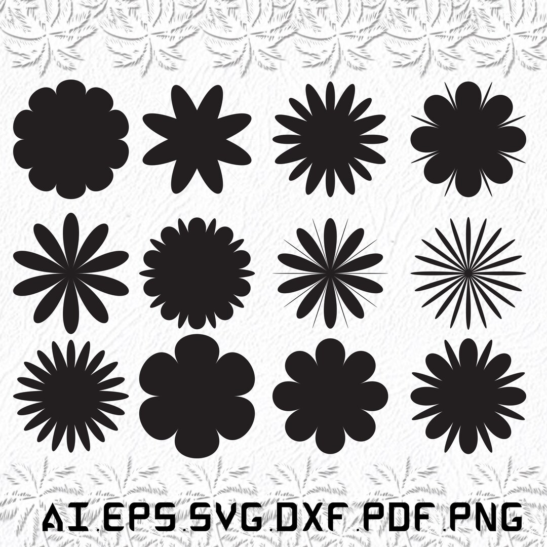 Assorted Flower Svg, Assorted Flowers Svg, Flower Svg, Assorted ...