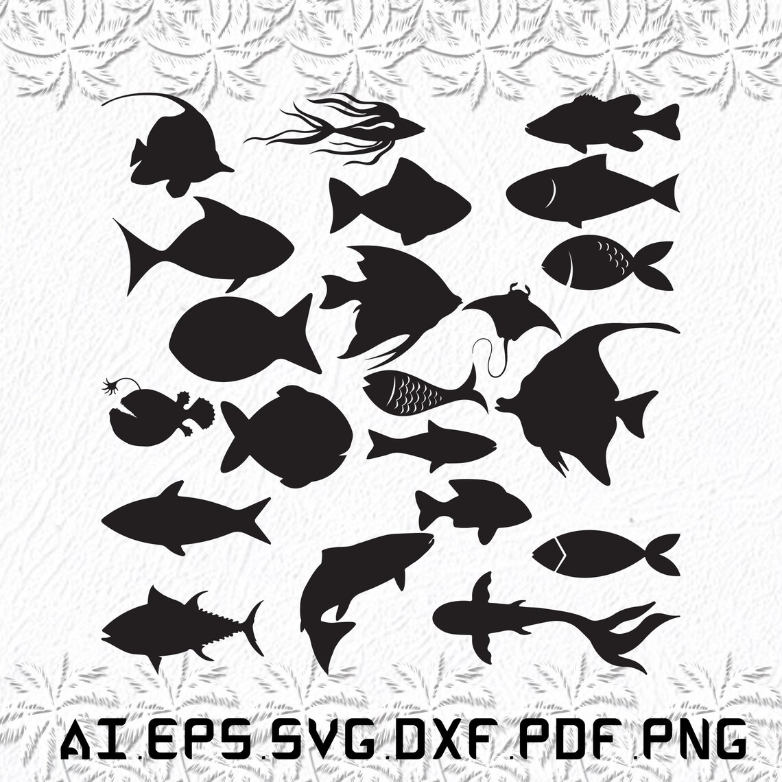 Fish Svg, Ocean Svg, River Svg, Sea, Water, SVG, Ai, Pdf, Eps, Svg, Dxf ...